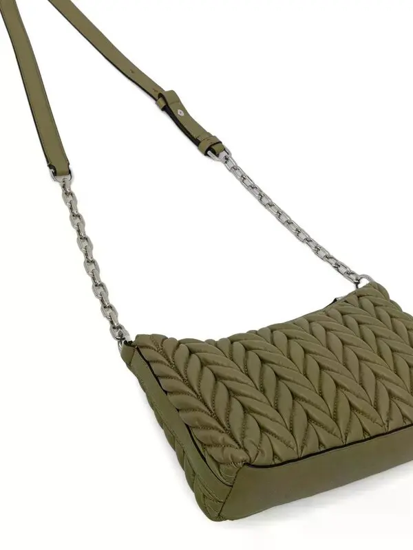 Karl Lagerfeld Quilted Cross Body Bag With Logo Plaque - Green