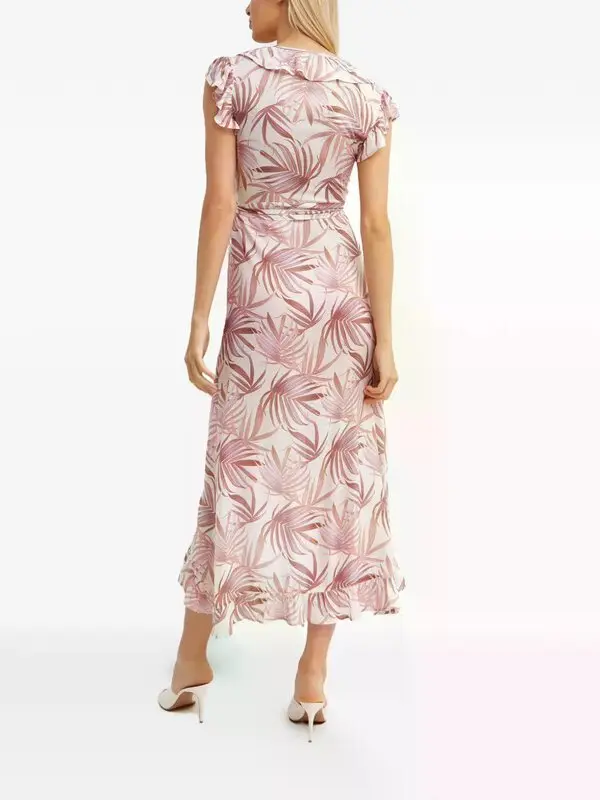 CAHA CAPO DUBAI Lizzie Palm-print Asymmetric Dress
