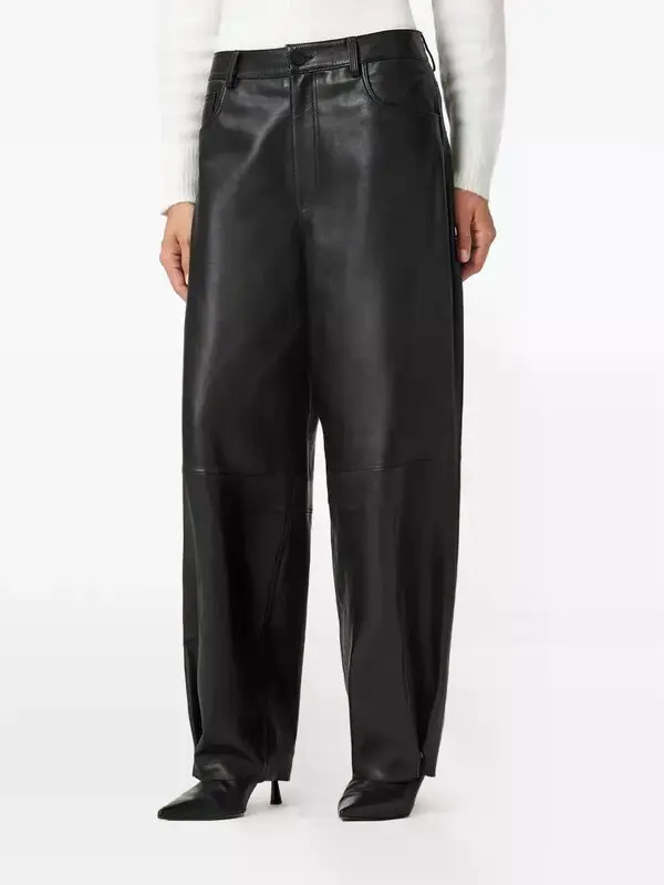 ALLSAINTS Jett Panelled Leather Trousers - Black