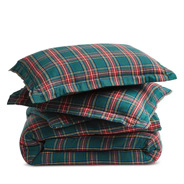 PETITE PLUME Tartan Flannel Duvet Set, Full/queen - Kensington Tartan