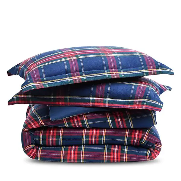 PETITE PLUME Tartan Flannel Duvet Set, Full/queen - Windsor Tartan