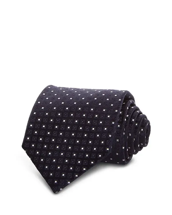 Canali Silk Micro Grid Neck Tie - Navy