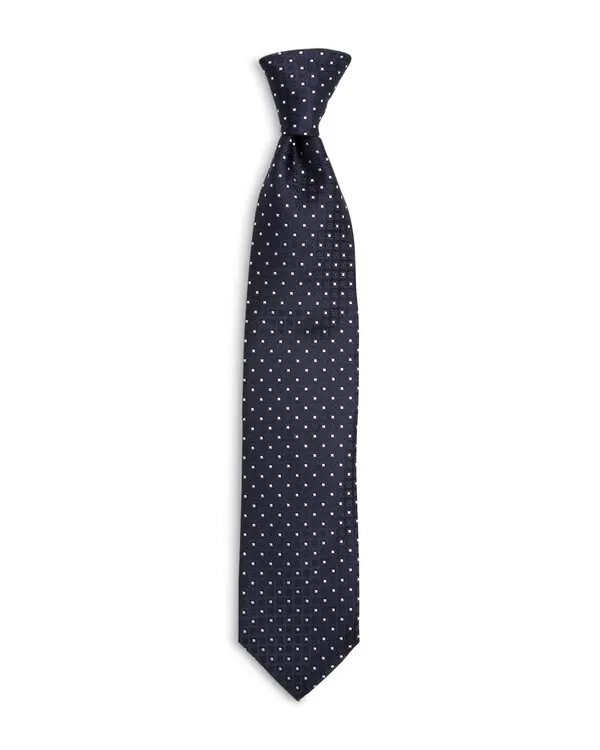 Canali Silk Micro Grid Neck Tie - Navy