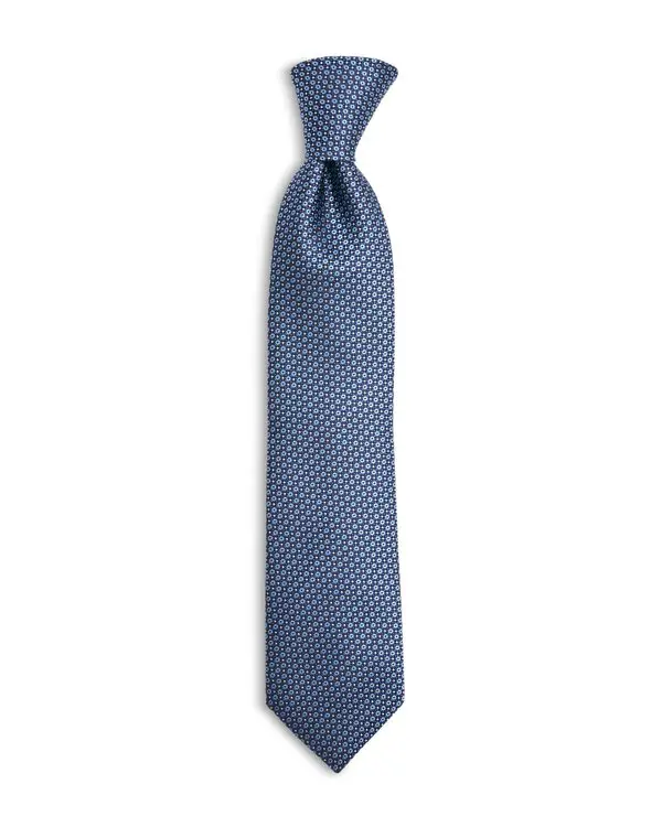 Canali Silk Micro Floral Tie - Blue