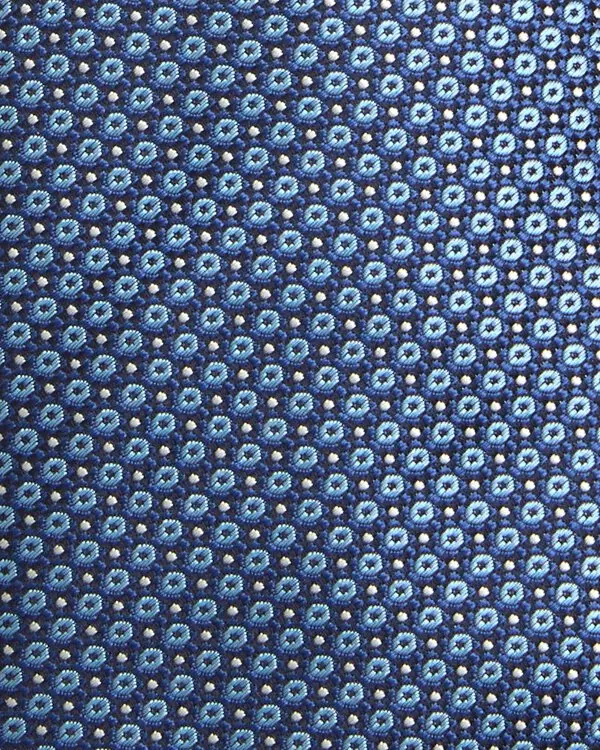 Canali Silk Micro Floral Tie - Blue