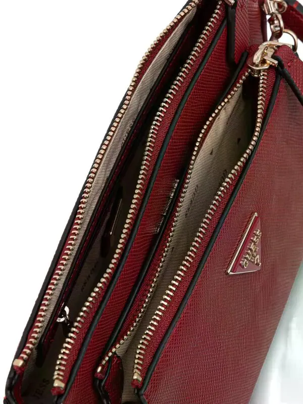 Guess Noelle Chain Satchel Crossbody Bag - Red