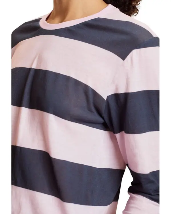 Cynthia Rowley Long Sleeve Striped Cotton Tee
