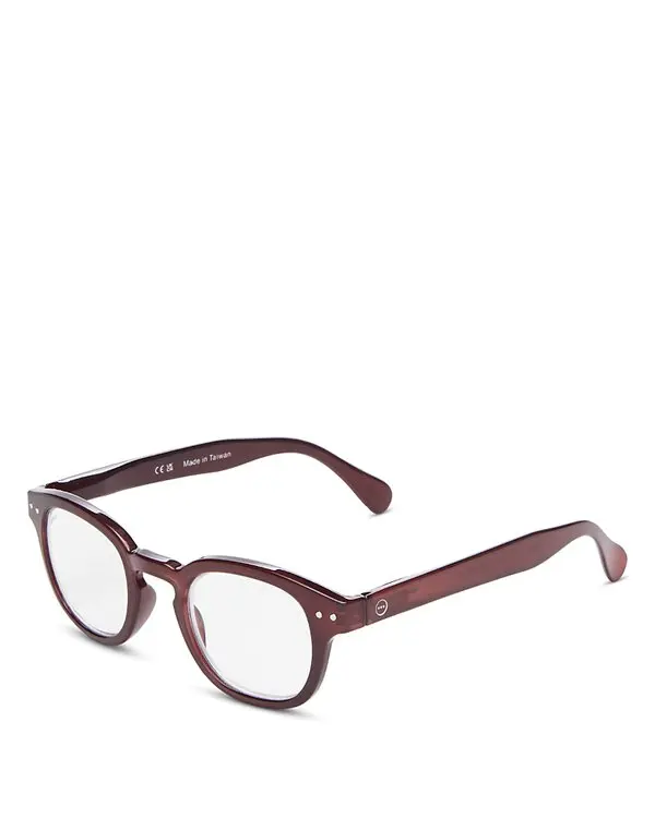 IZIPIZI Round Reading Glasses, 47mm - Old Leather