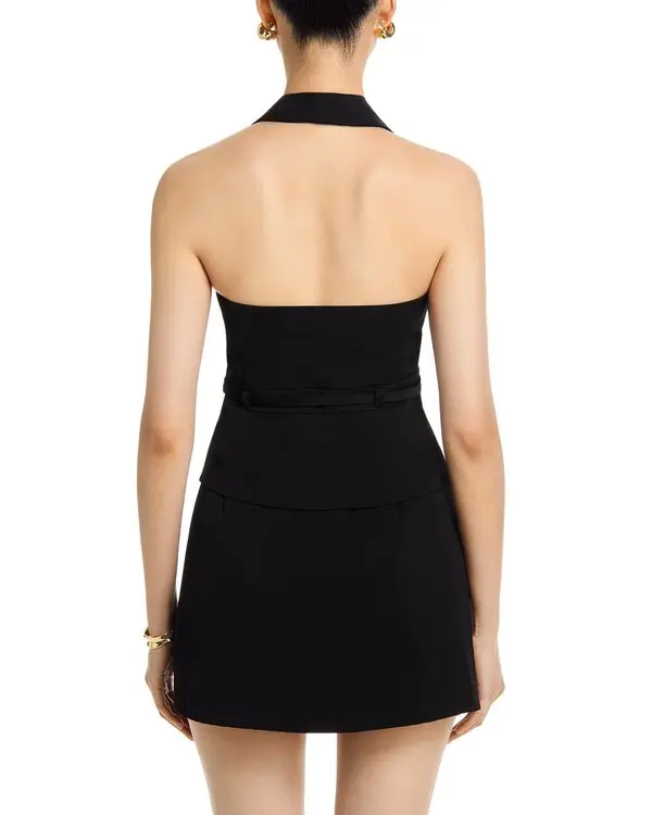 French Connection Harry Belted Halter Top - Black