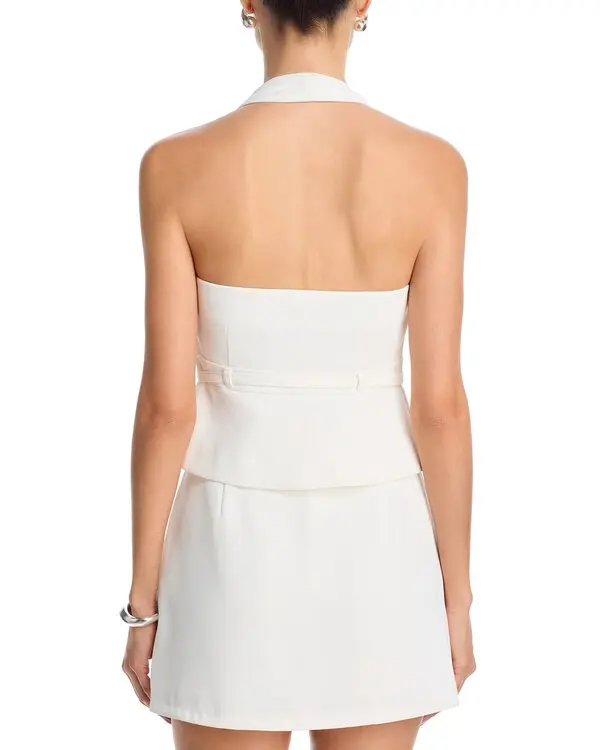 French Connection Harry Belted Halter Top - Summer White