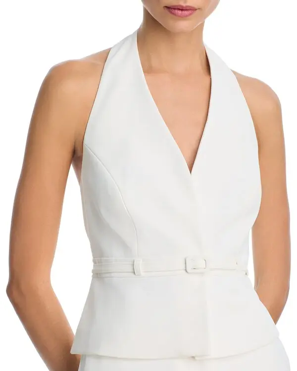French Connection Harry Belted Halter Top - Summer White