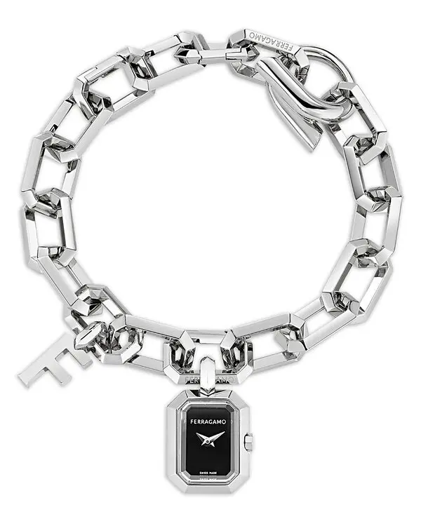 FERRAGAMO Charm Bracelet Watch - Black/silver
