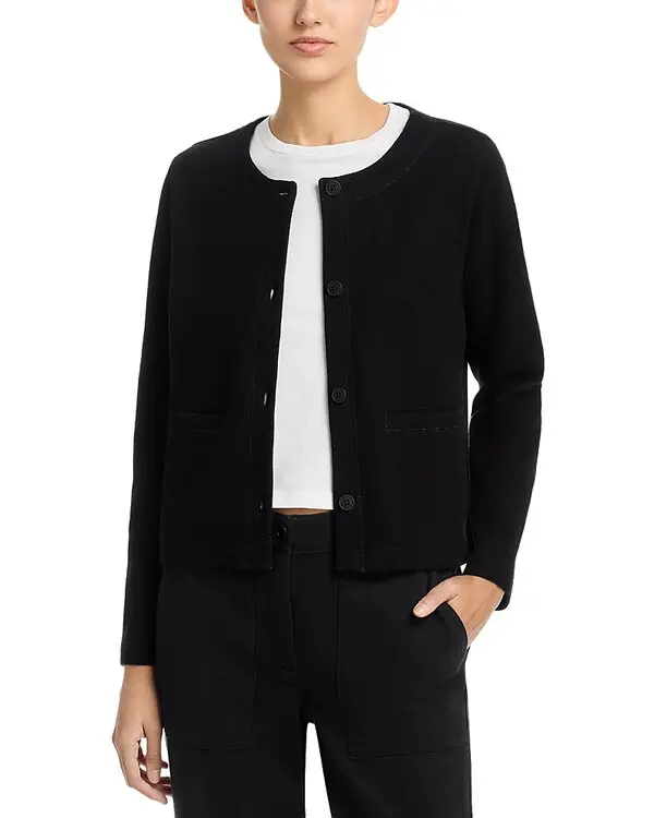 Eileen Fisher Round Neck Short Jacket