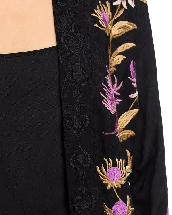 Johnny Was Embroidered Tie Sleeve Kimono