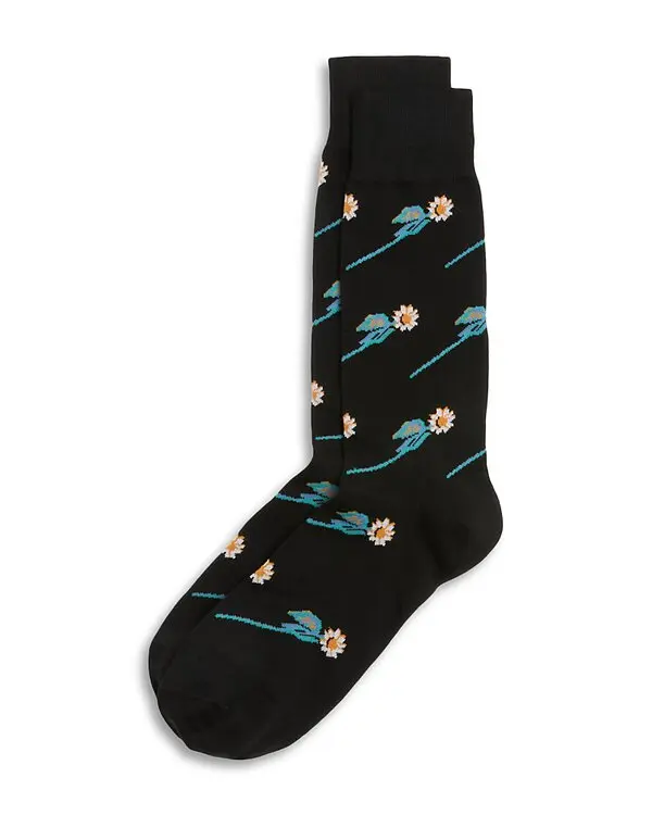 Paul Smith Flower Stem Crew Socks - Black