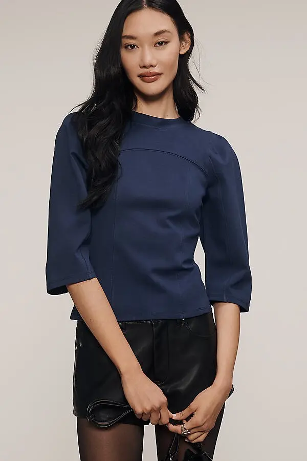 Anthropologie Puff-sleeve Corset Top