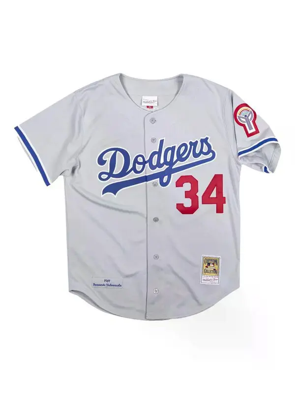 Mitchell & Ness Mlb Dodgers 1981 Fernando Valenzuela Shirt - Grey