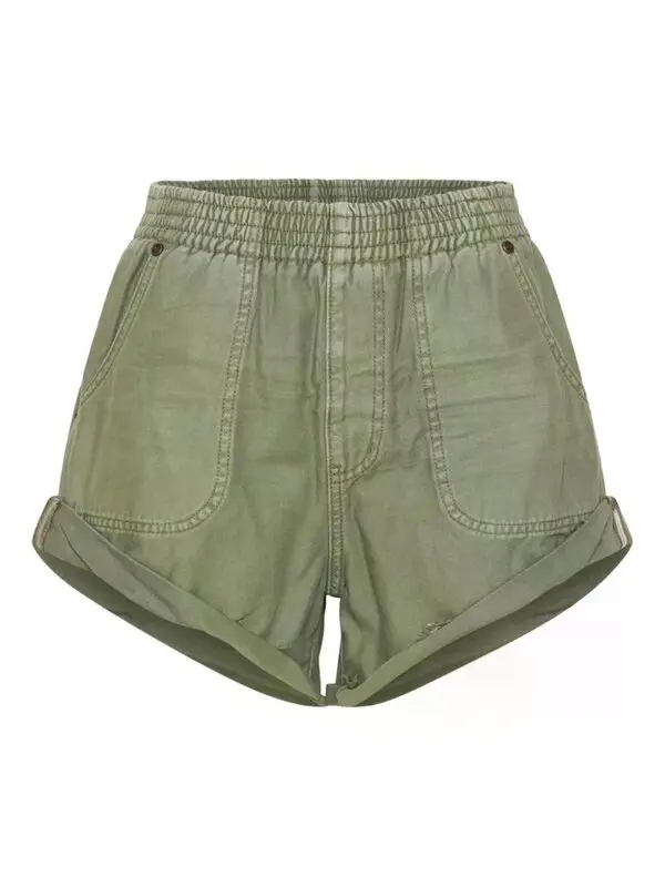 ONETEASPOON Elasticated-waistband Khaki Shorts - Green
