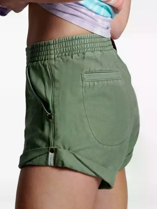 ONETEASPOON Elasticated-waistband Khaki Shorts - Green