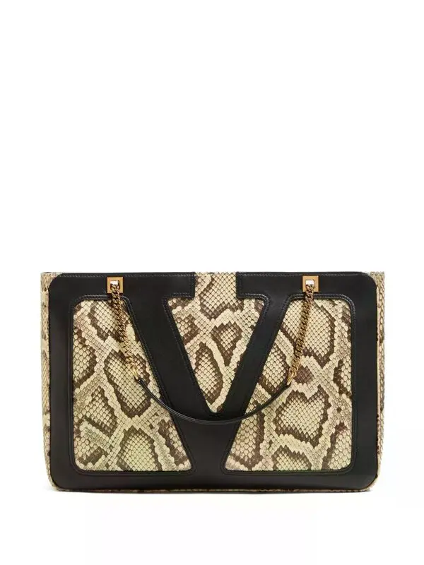 Valentino Garavani Snakeskin-patterned Leather Tote Bag