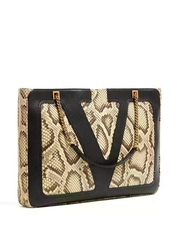 Valentino Garavani Snakeskin-patterned Leather Tote Bag