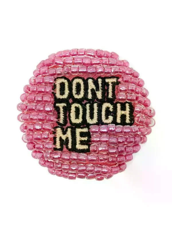 Undercover Bead-embroidered Brooch - Pink