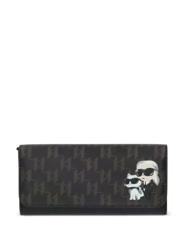 Karl Lagerfeld Ikon Monogram Wallet - Brown