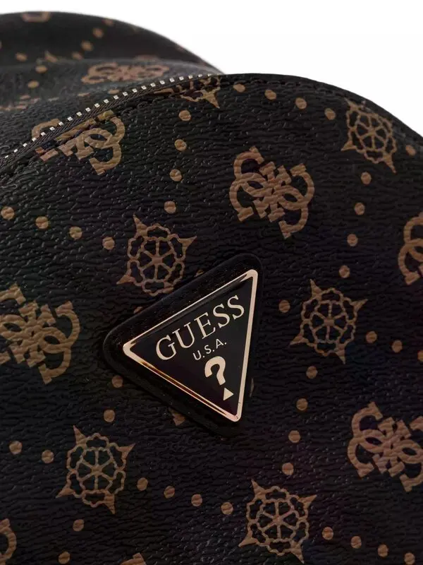 Guess 4g Monogram Zip Backpack - Black