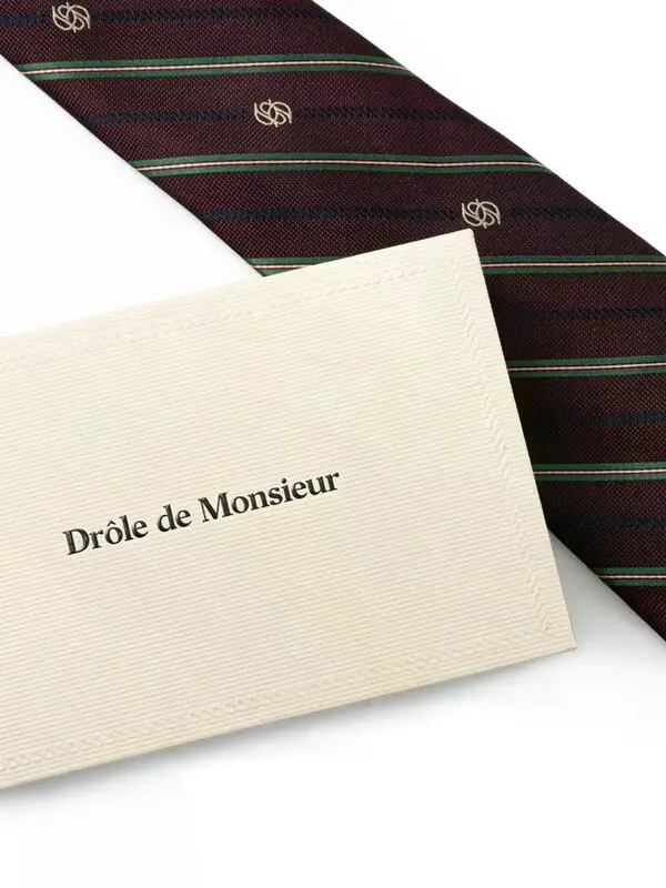 Drole De Monsieur Stripe-pattern Silk Neck Tie