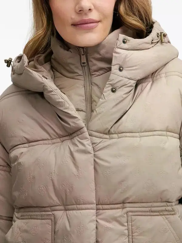 Guess Quilted Hooded Jacket - Neutrals