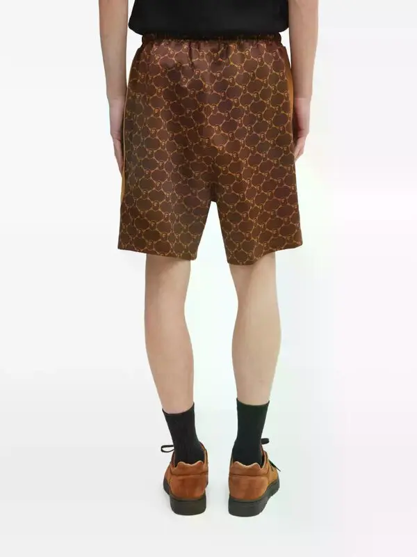 A BATHING APE All-over Monogram Print Shorts With Side Stripe Detail