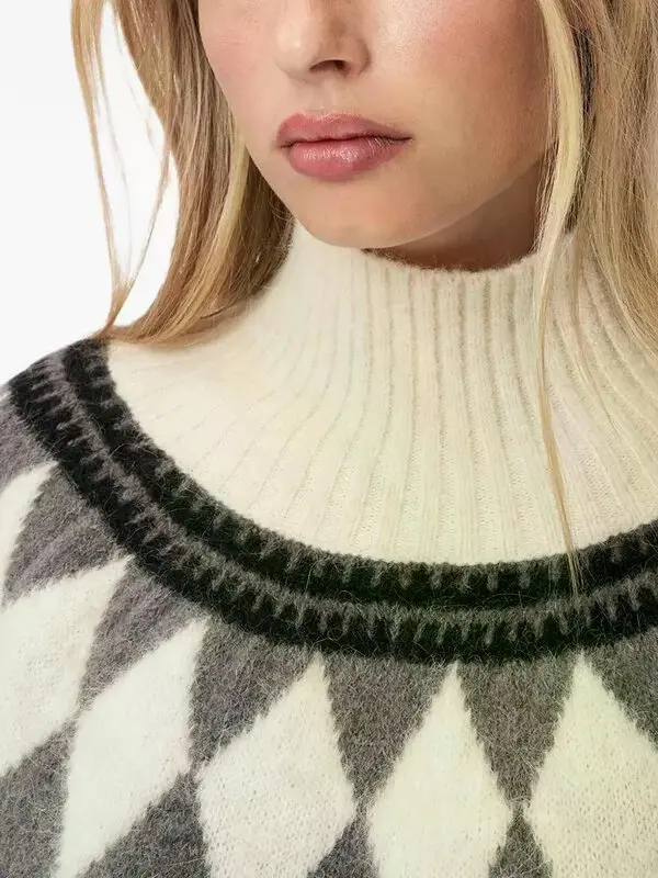 ALLSAINTS Tara Geometric-pattern Sweater - Neutrals