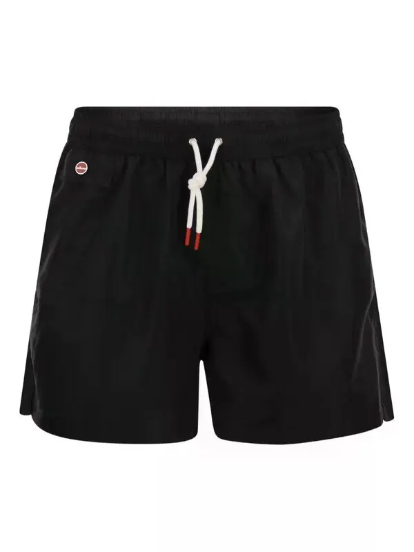 Kiton Drawstring Logo Swim Shorts - Black