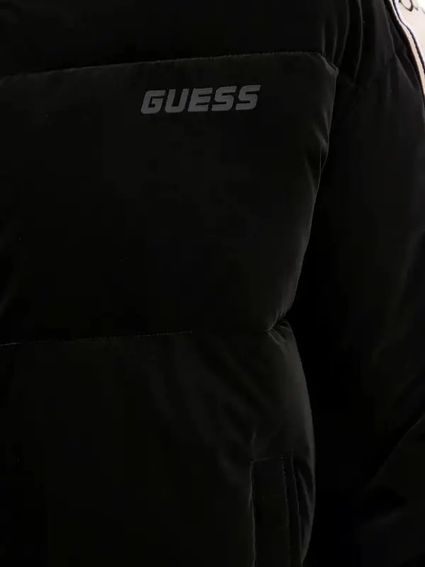 Guess Logo-tape Padded Jacket - Black