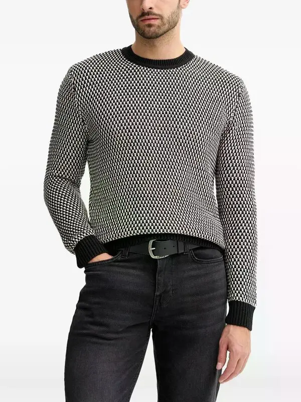 Guess Geometric Pattern Crew Neck Sweater