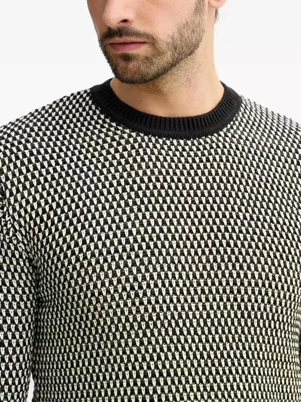 Guess Geometric Pattern Crew Neck Sweater
