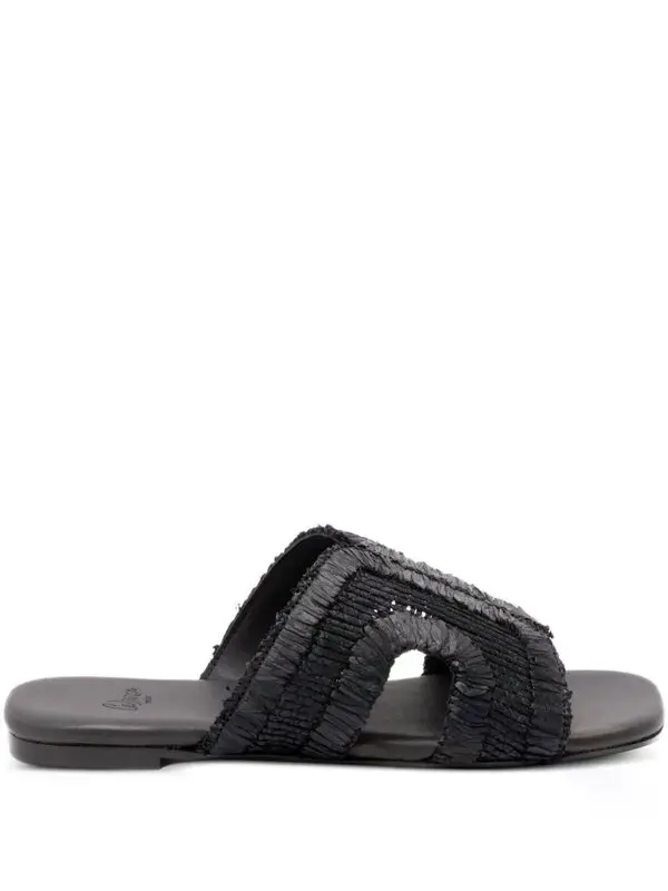 CastaÑer Woven Flat Sandals - Black