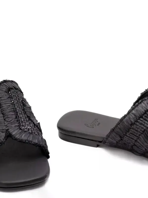 CastaÑer Woven Flat Sandals - Black