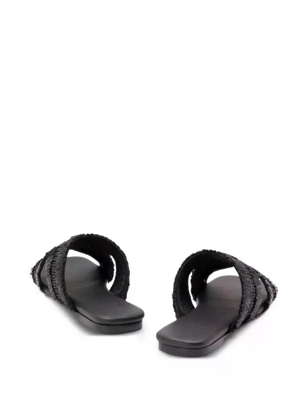 CastaÑer Woven Flat Sandals - Black