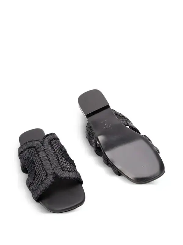 CastaÑer Woven Flat Sandals - Black