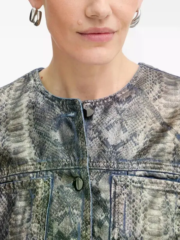 Guess Snake-print Buttoned Jacket