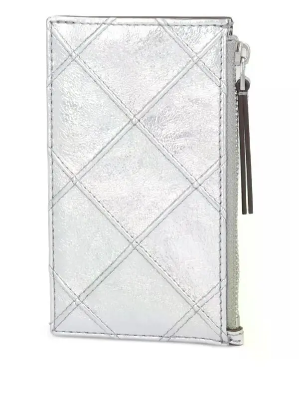 Tory Burch Embossed-logo Leather Cardholder