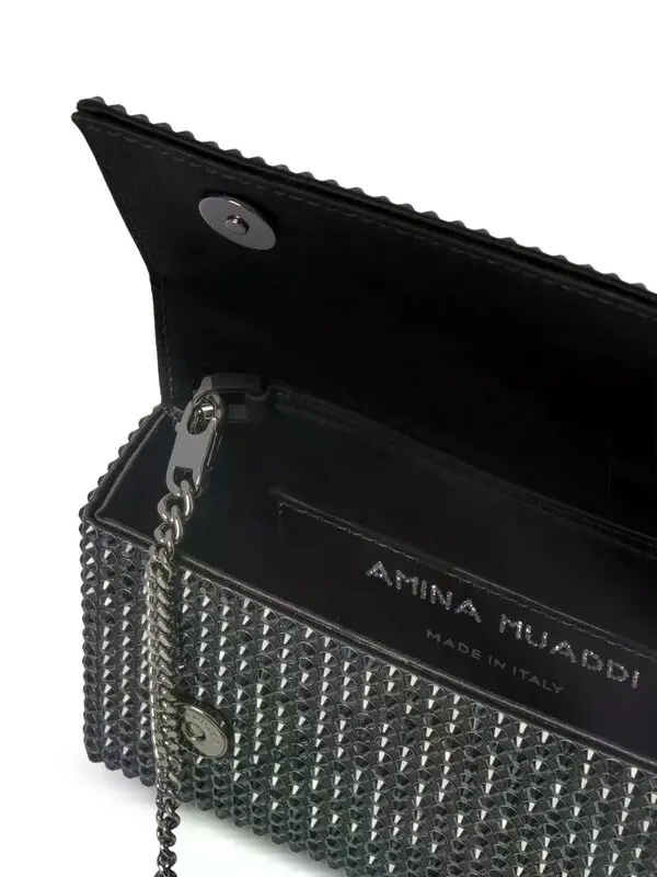 Amina Muaddi Embellished Clutch Bag - Black