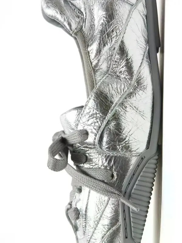 Acne Studios Lace-up Leather Ballet Flats - Silver