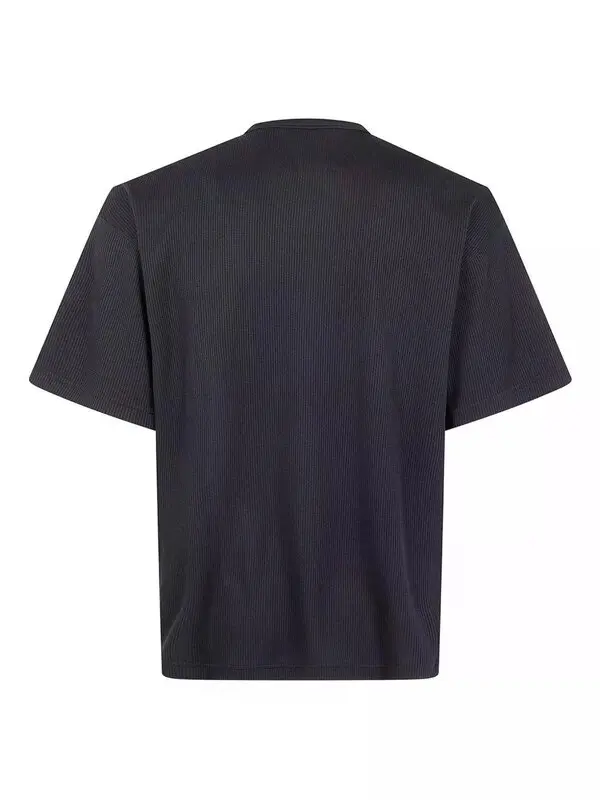SNOW PEAK Embroidered Ribbed T-shirt - Black