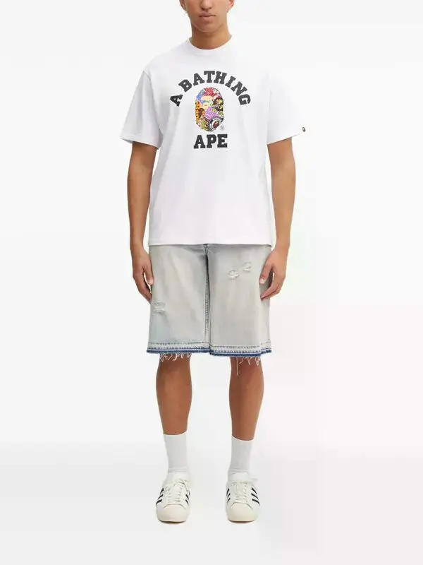 A BATHING APE Destroyed Sta Denim Shorts