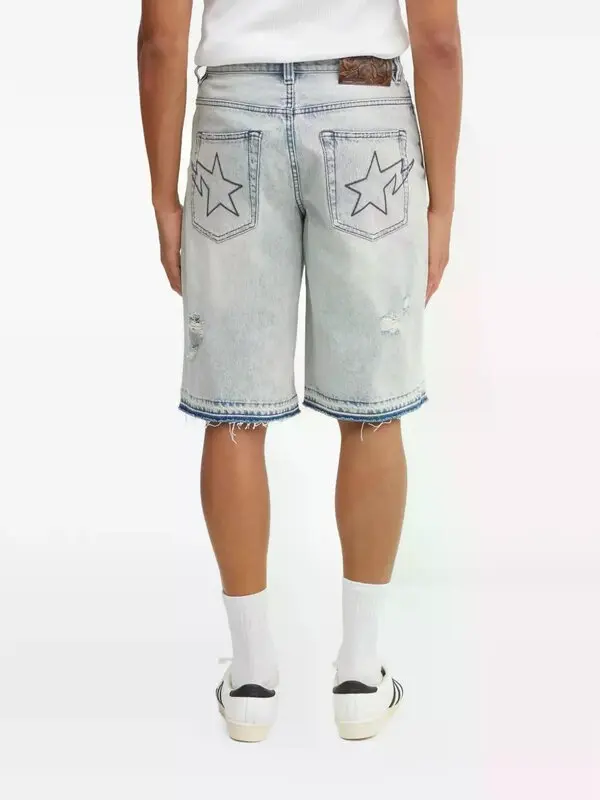 A BATHING APE Destroyed Sta Denim Shorts