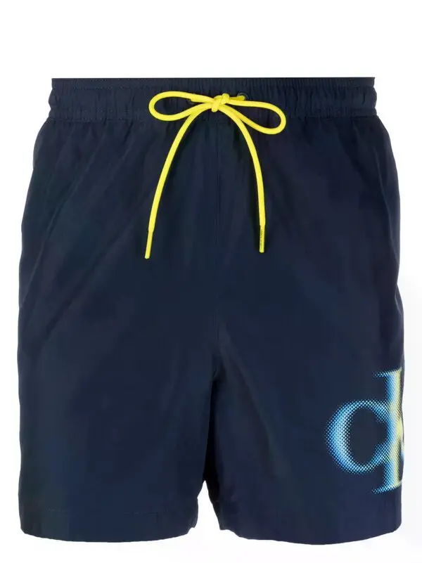 Calvin Klein Logo-print Swim Shorts - Blue