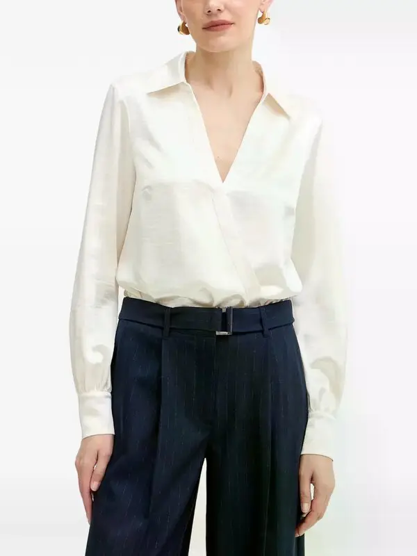 Guess Collared Wrap Blouse