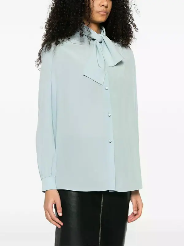 Valentino Garavani Tie-collar Buttoned Shirt - Blue